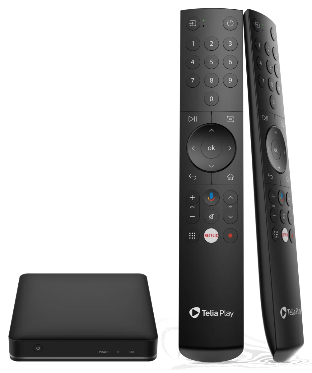 Telia Play Hub och fjärrkontroll med siffror